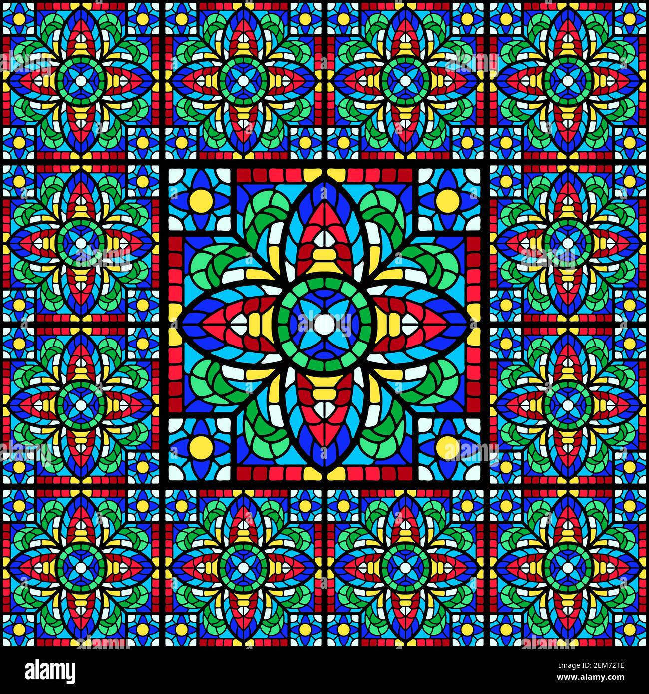 Medieval stained glass interior Stock Vector Images - Alamy