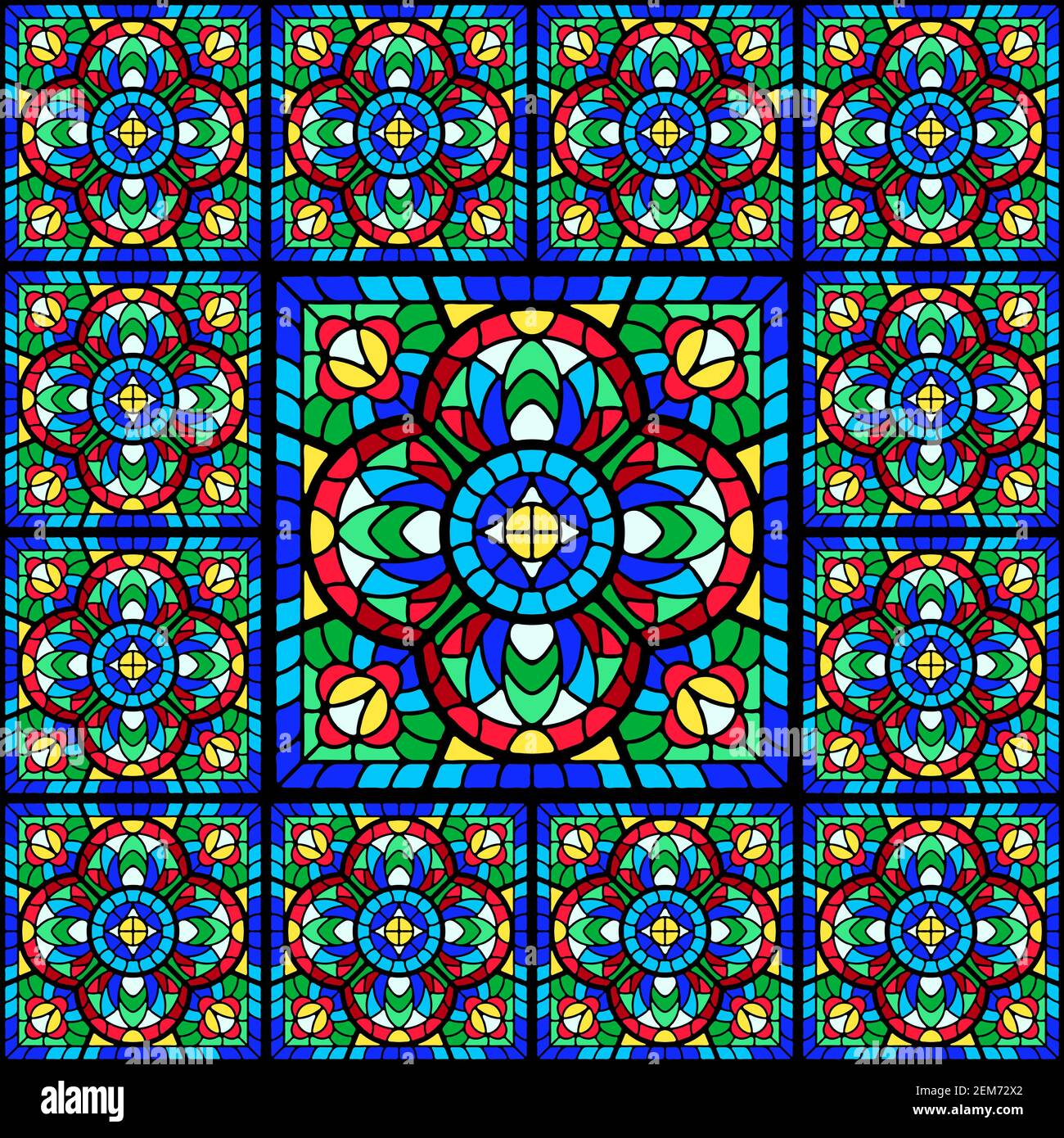 Historic stained glass Stock Vector Images - Alamy
