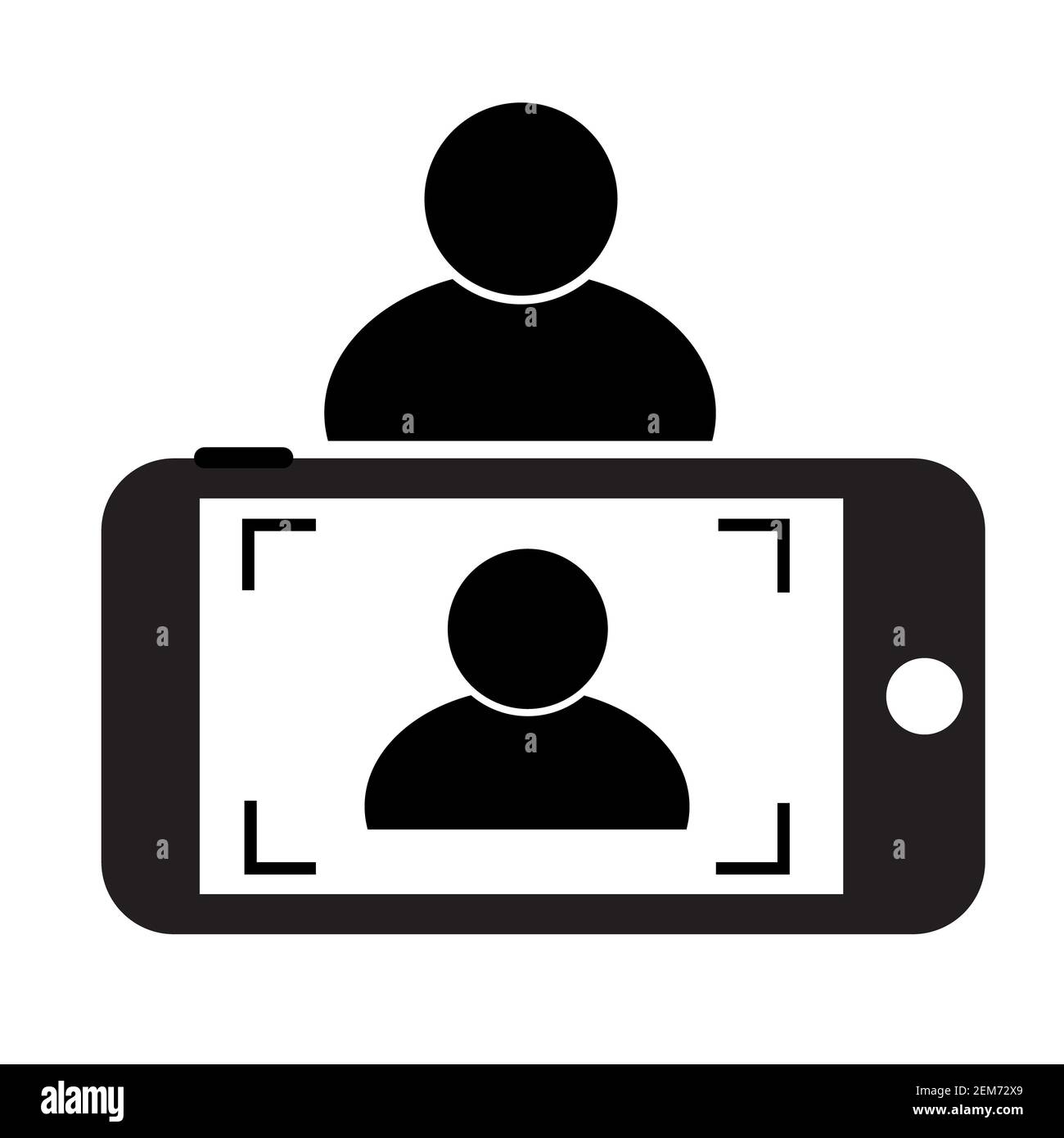 selfie icon on white background. flat style. phone photo icon for your ...