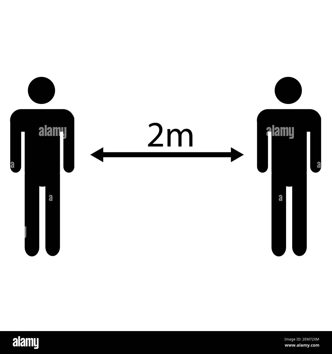 social distancing icon on white background. flat style. 2 meters ...