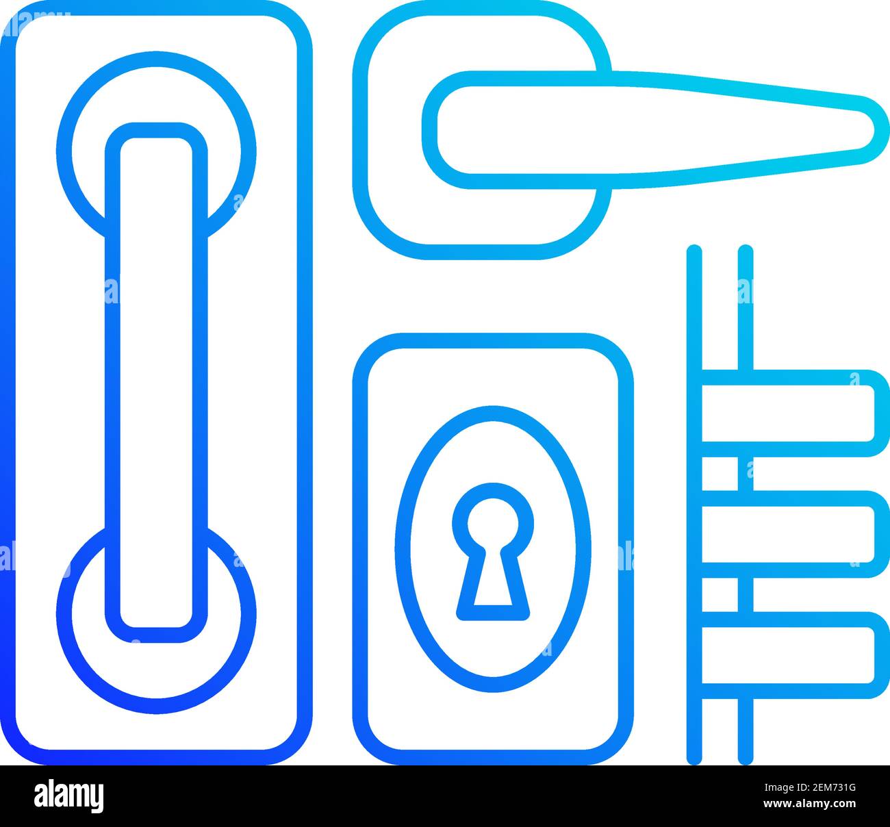 Door knob icon linear Cut Out Stock Images & Pictures - Alamy