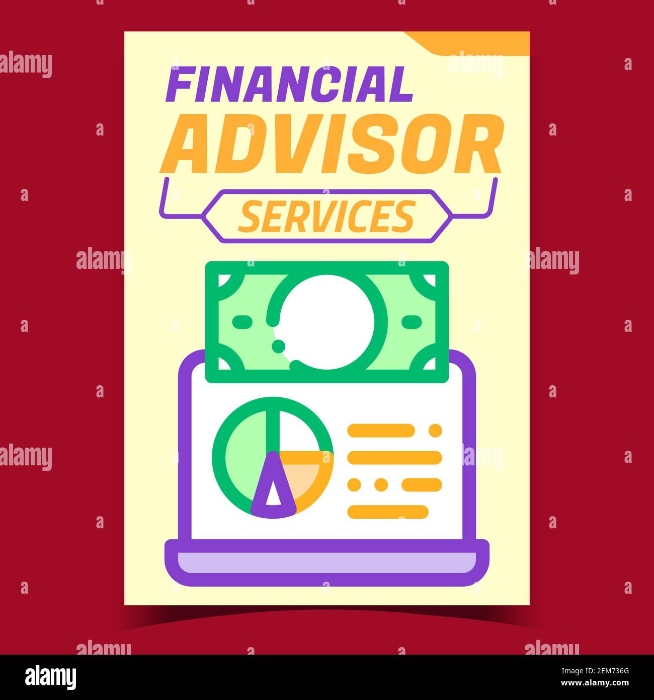 Financial Advisor Services Promotion Banner Vector Stock Vector Image ...