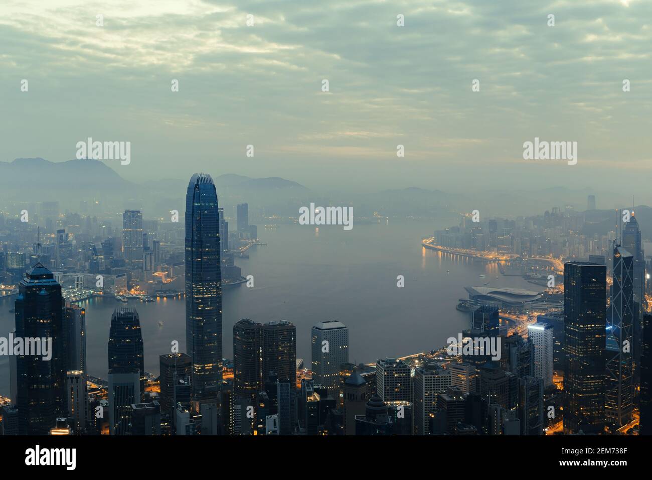 Aerial panorama victoria harbor cityscape hi-res stock photography and ...