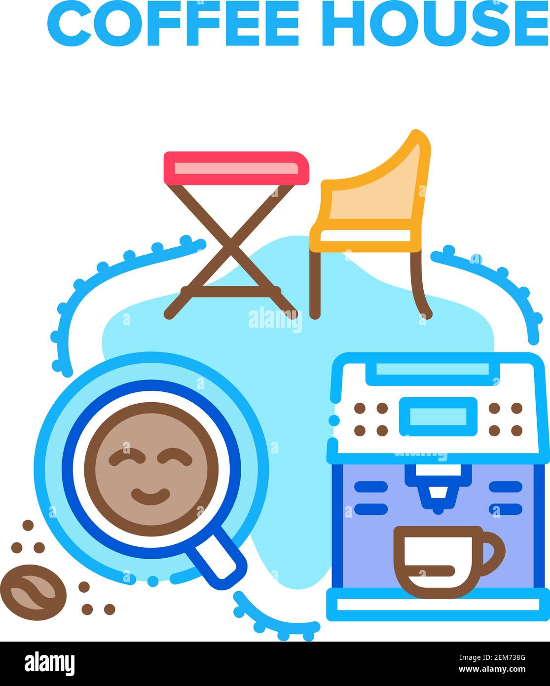 Coffee House Vector Concept Color Illustration Stock Vector Image & Art ...