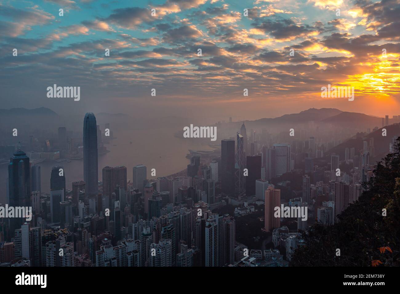 Hong Kong City View at the morning; From Victoria Peak Stock Photo - Alamy