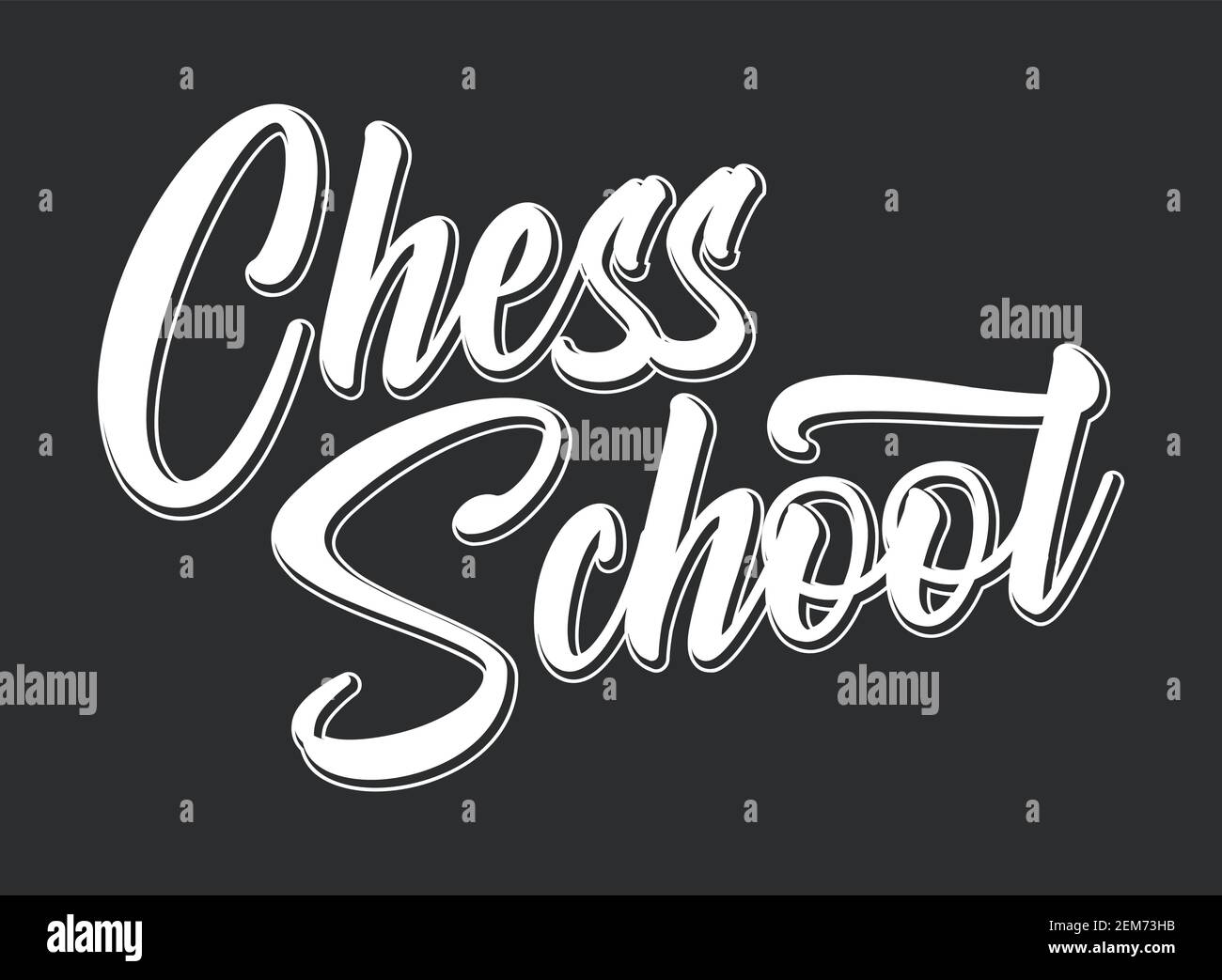 Hand sketched CHESS SCHOOL quote as ad, web banner. Lettering for ...