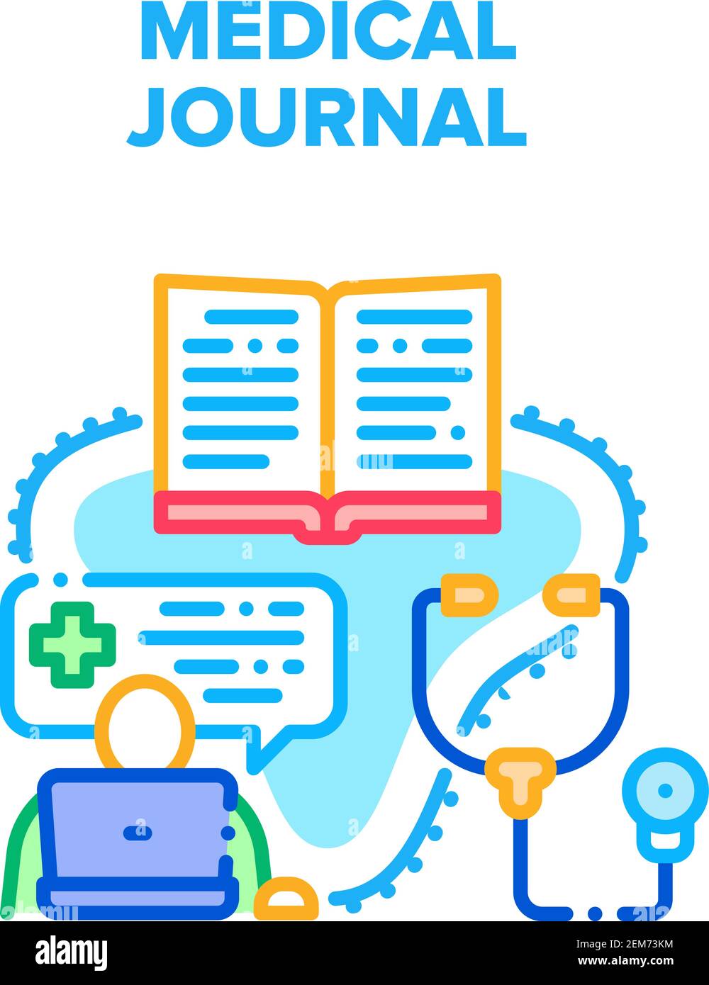 Medical Journal Vector Concept Color Illustration Stock Vector Image ...