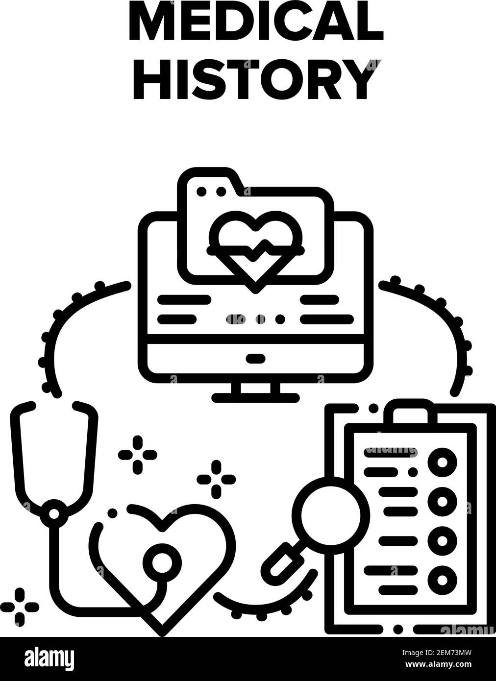 Medical History Vector Black Illustrations Stock Vector Image & Art - Alamy