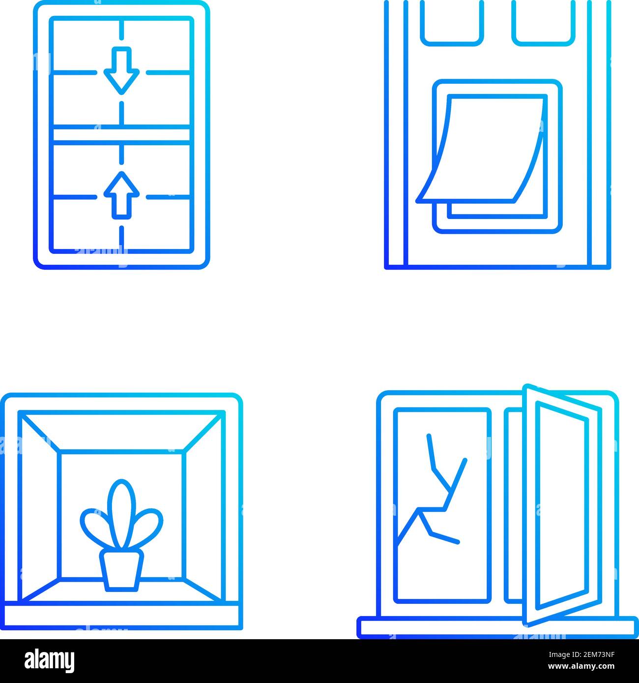 Installing windows and doors RGB color icons set Stock Vector Image ...