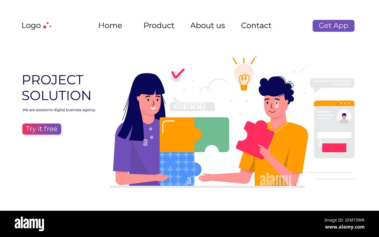 A group of people working on the project. Business concept, topics ...