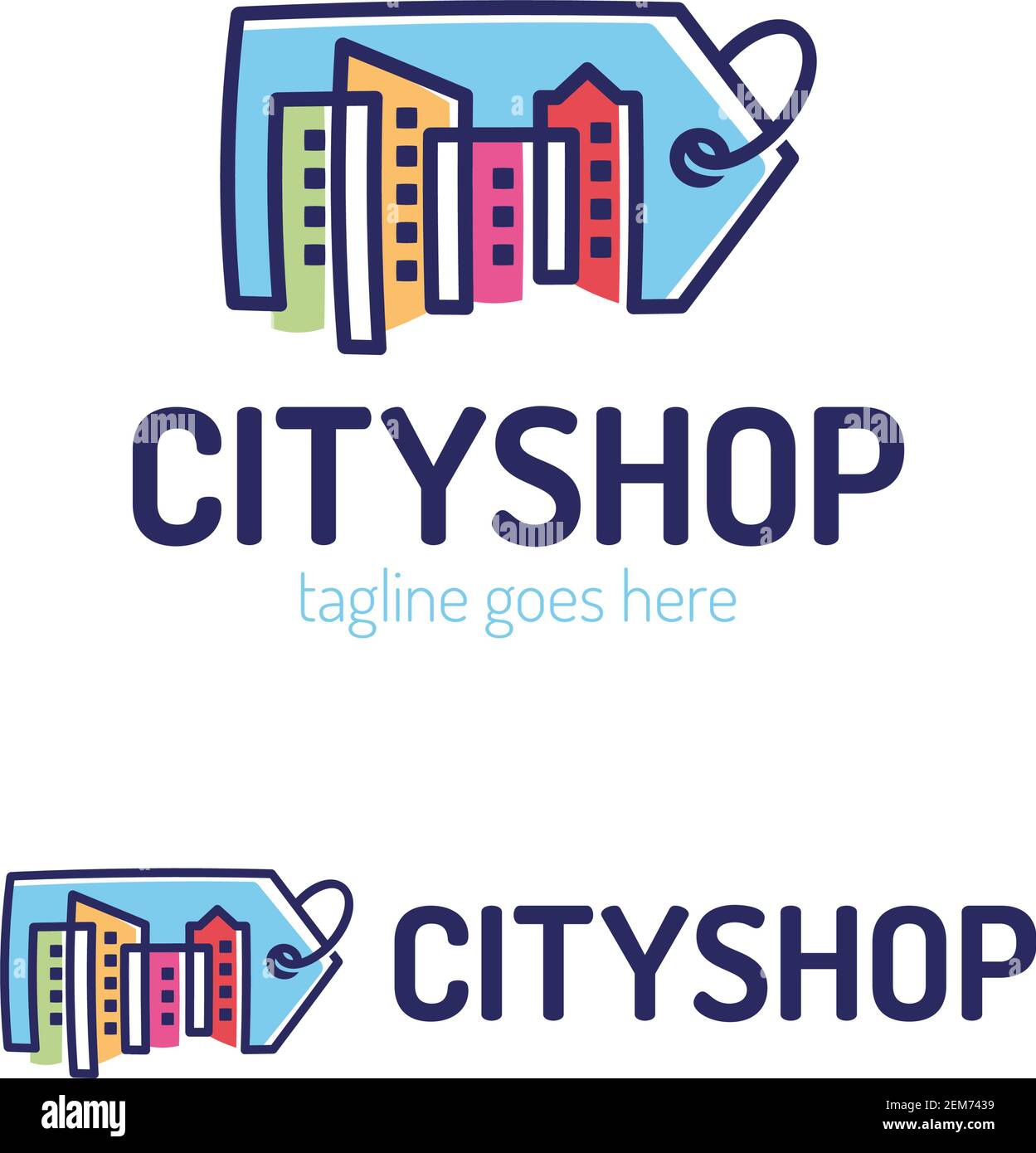 City Shop Logo designs Template, Vector illustration. City market logo ...