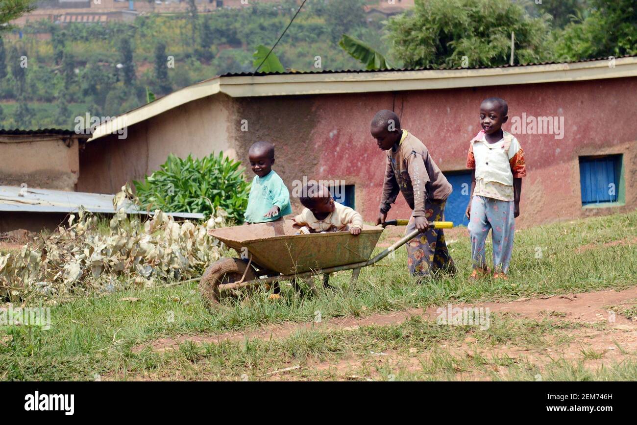 Rwandan children in their village Stock Photo - Alamy