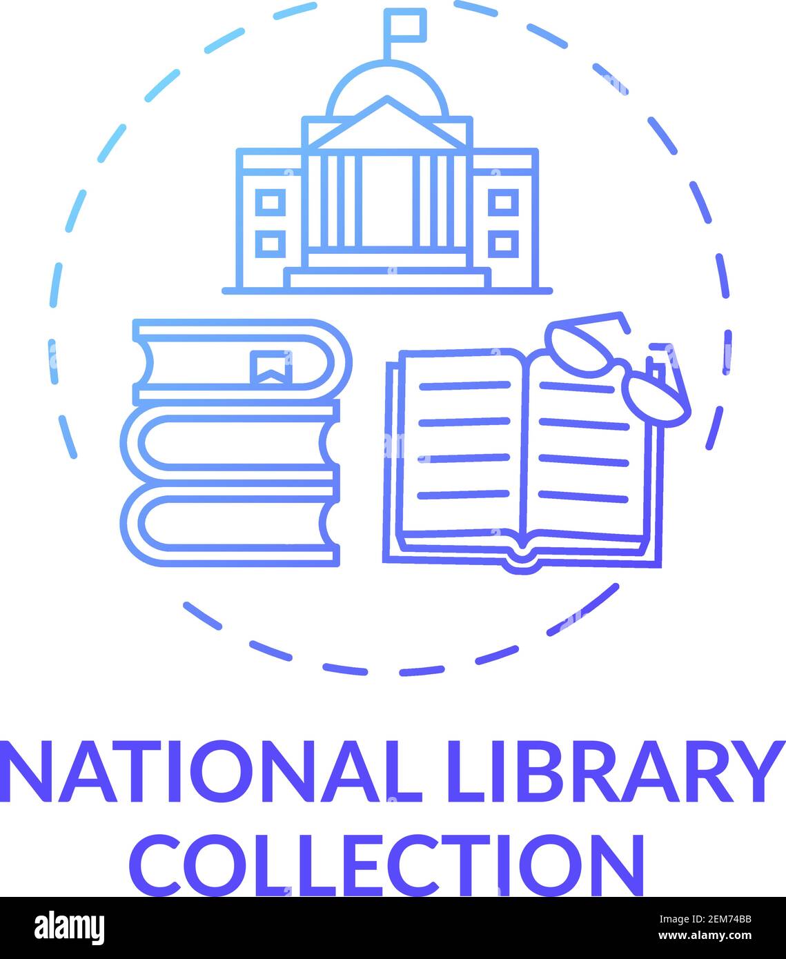 National library collection concept icon Stock Vector Image & Art - Alamy