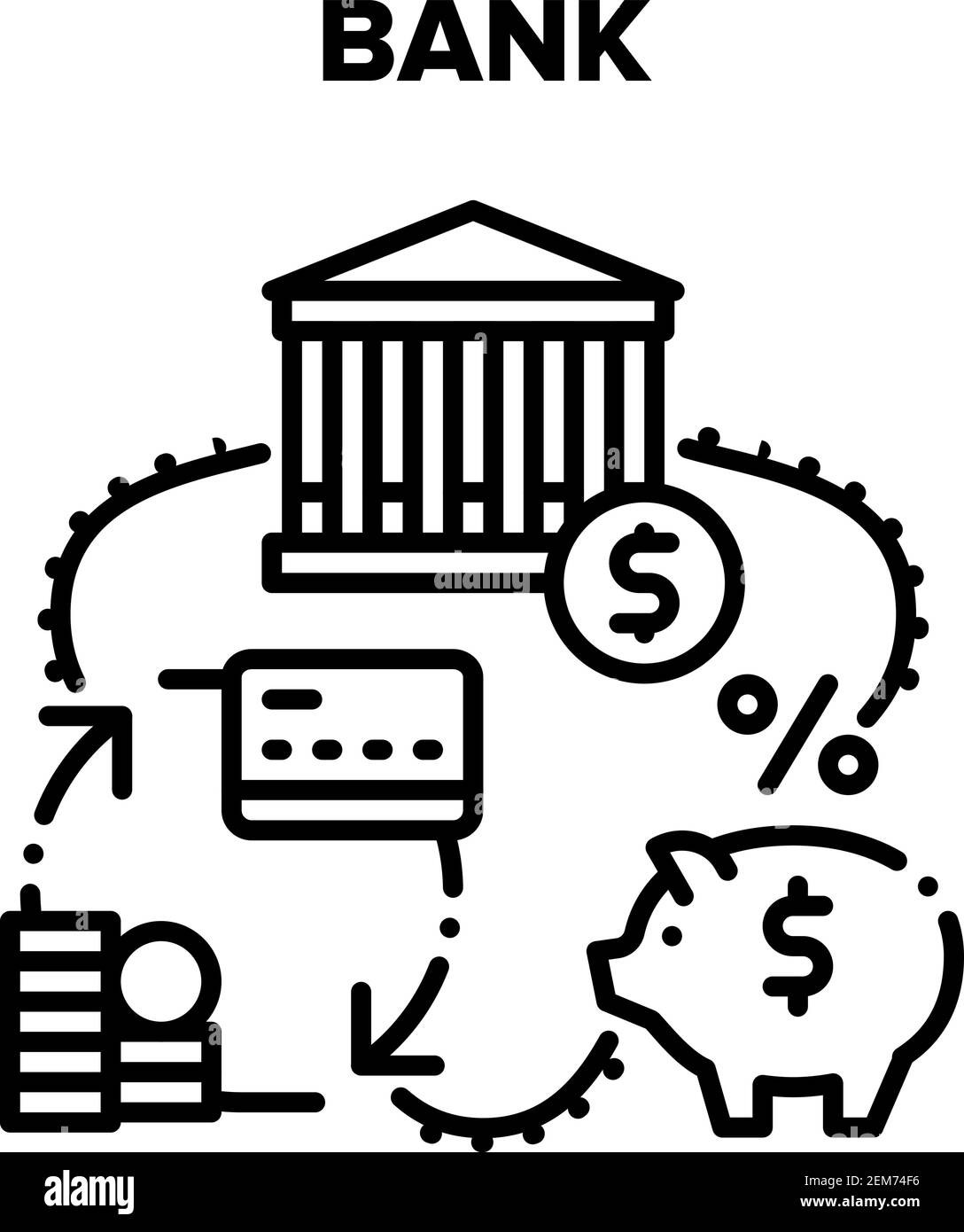 Bank Financial Vector Black Illustrations Stock Vector Image & Art - Alamy