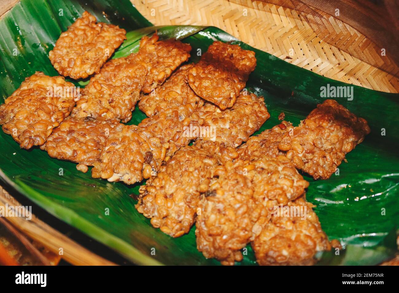 Fried Tempeh or tempe goreng, traditional homemade food from soy and ...