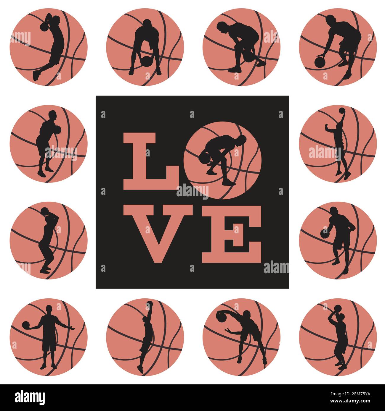Love basketball print, t-shirt design template. Love quote, ball with ...