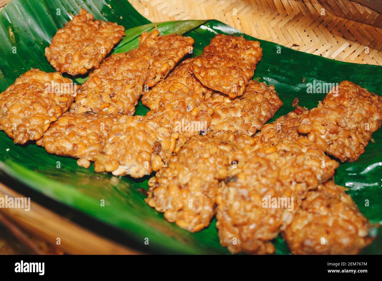 Fried Tempeh or tempe goreng, traditional homemade food from soy and ...