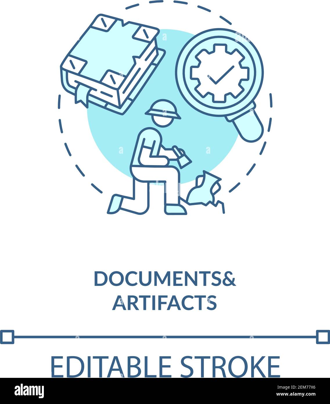 Documents and artifacts analysis concept icon Stock Vector Image & Art ...