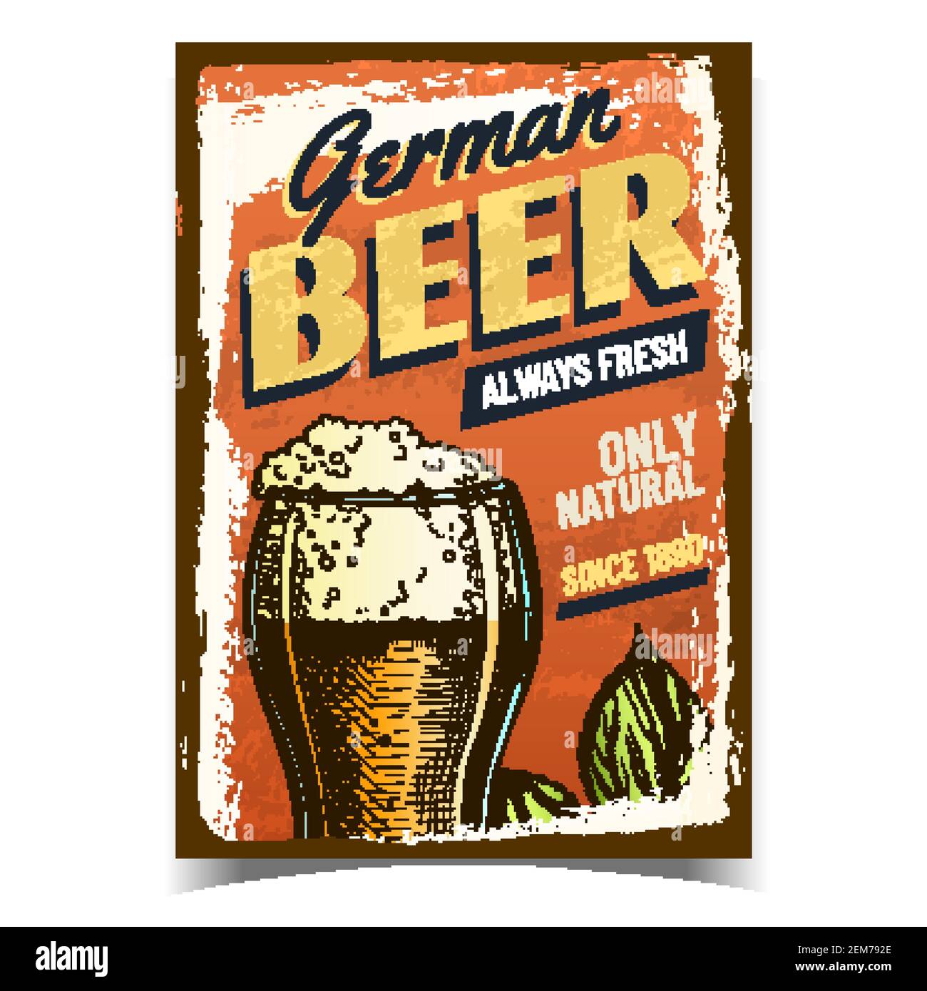 Beer German Alcohol Drink Advertise Banner Vector Stock Vector Image ...