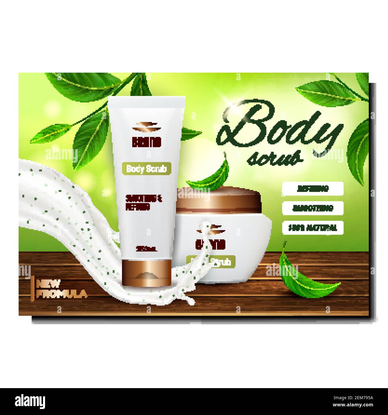 Body Scrub Creative Promotional Poster Vector Stock Vector Image & Art ...