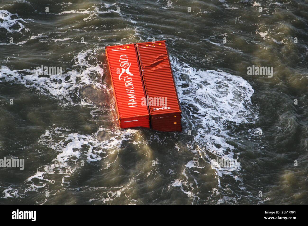Containers from container vessel Panamanian-flagged MSC ZOE float in ...