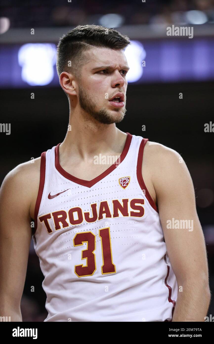 USC Trojans forward Nick Rakocevic (31) is excited after a monster ...