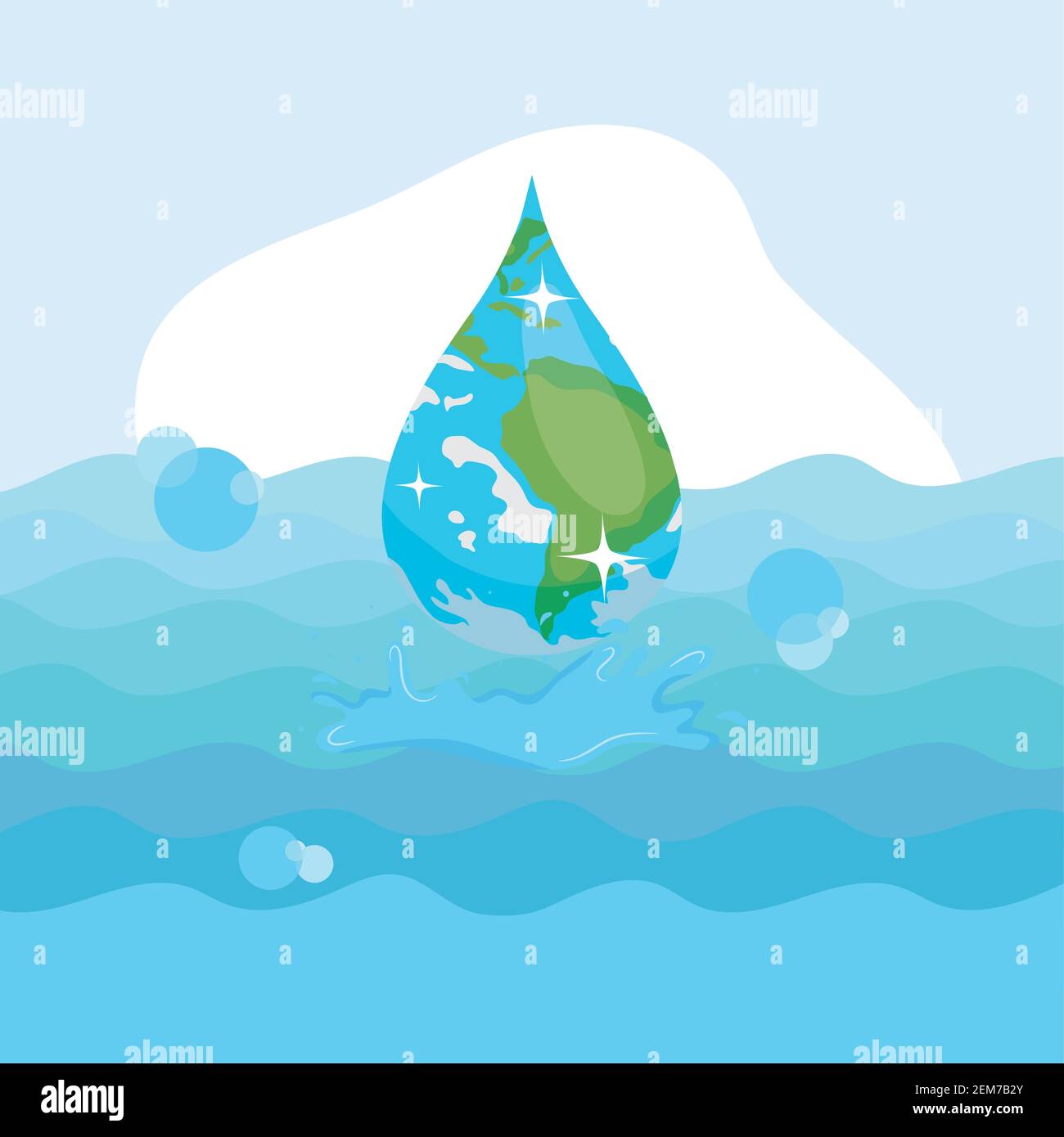 Water day with world drop at the sea design, Environment save nature ...