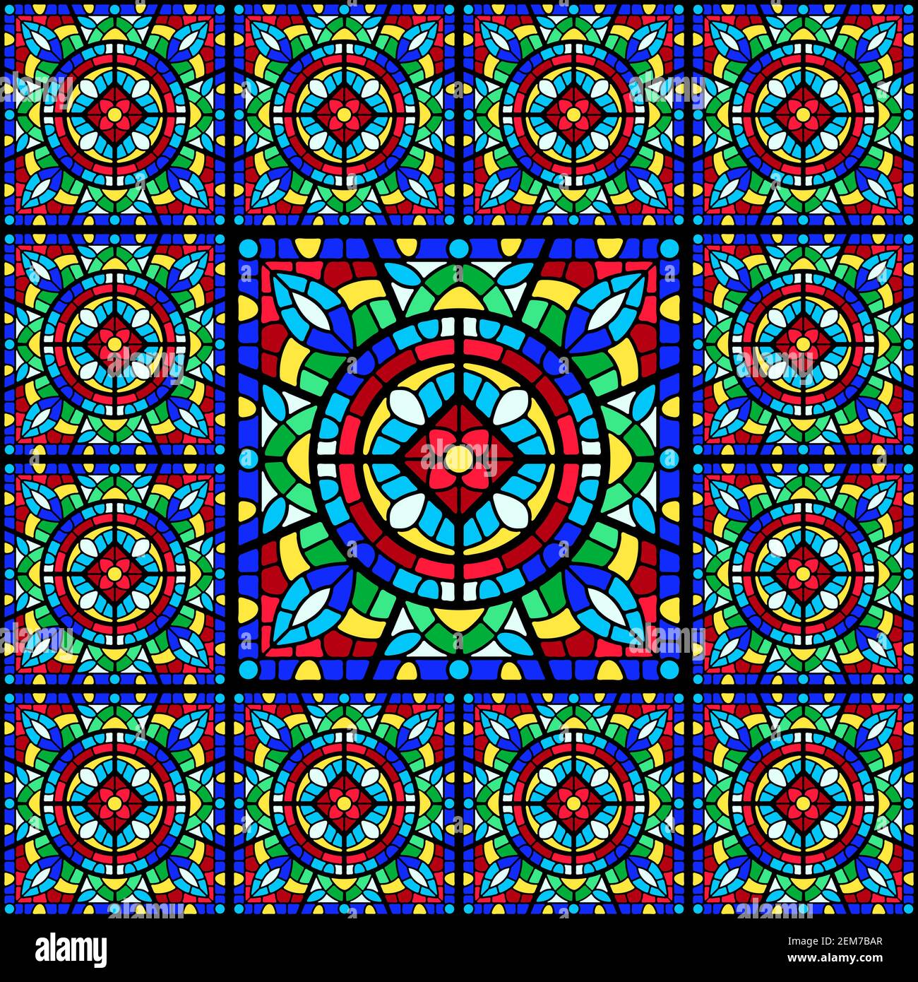 Stained-glass window with colored piece Stock Vector Image & Art - Alamy