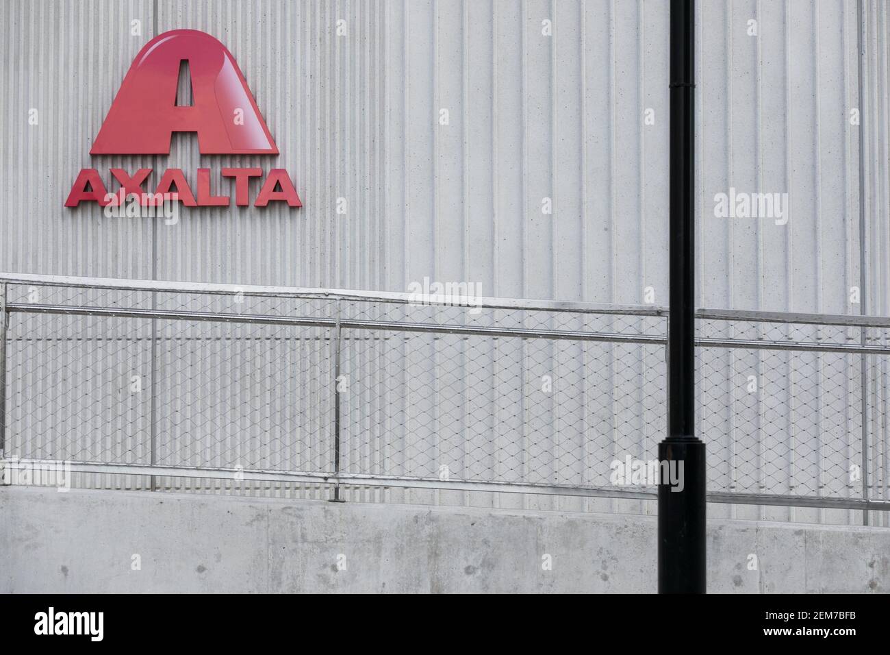 A logo sign outside of a facility occupied by Axalta Coating Systems in ...