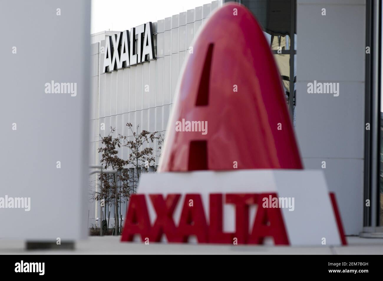 A logo sign outside of a facility occupied by Axalta Coating Systems in ...