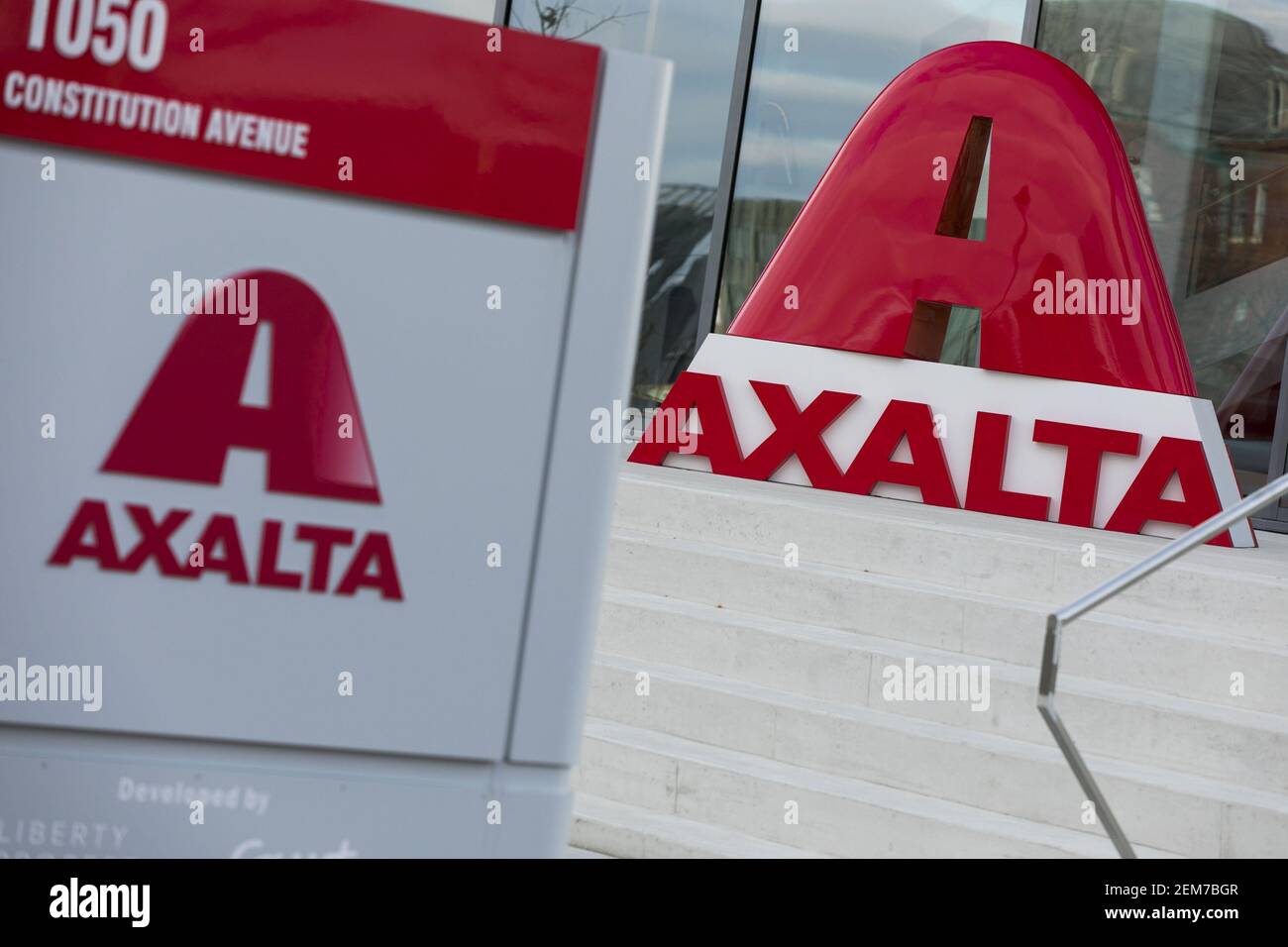 A logo sign outside of a facility occupied by Axalta Coating Systems in ...