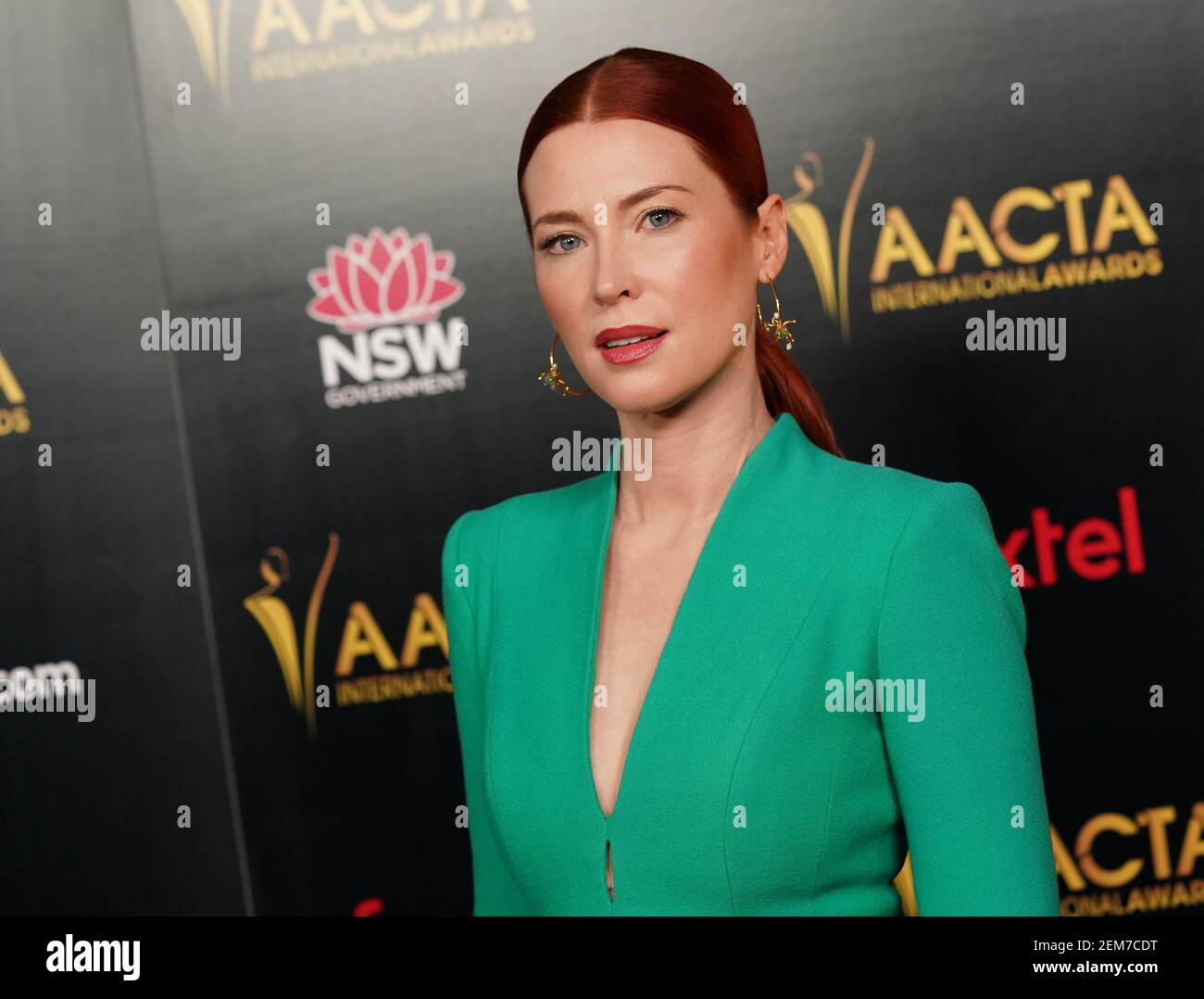Emma Booth arrives to the 2019 AACTA Awards, held at the Sky Bar in Los ...