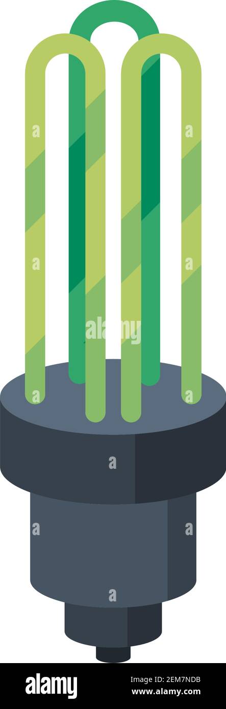 Ecological light bulb isometric design, Save energy power eco ...