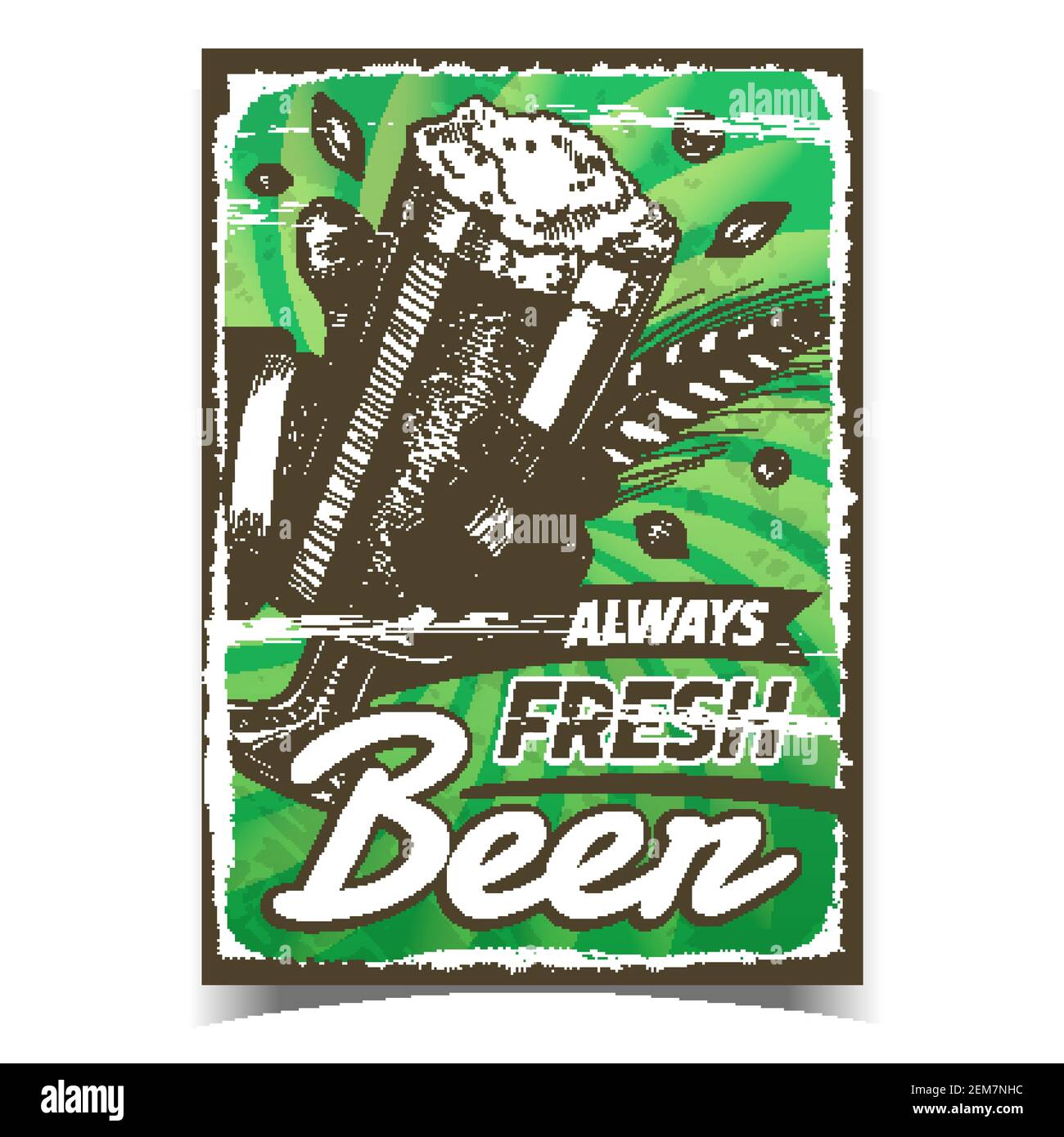 Beer Always Fresh Creative Advertise Poster Vector Stock Vector Image ...