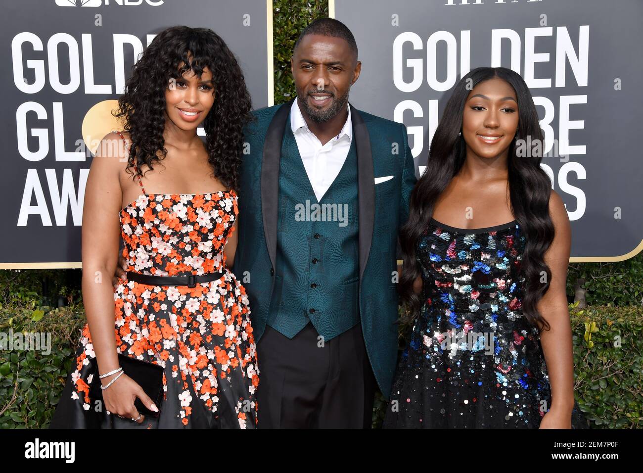 Sabrina Dhowre, Idris Elba, and Isan Elba at the 76th Golden Globe ...