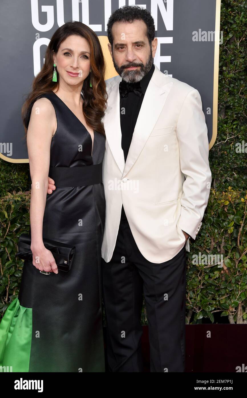 Marin Hinkle and Tony Shalhoub at the 76th Golden Globe Awards during ...