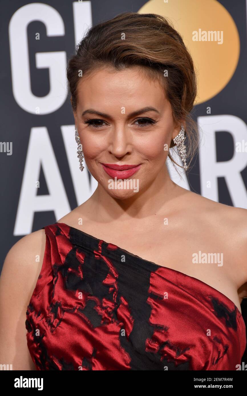 Alyssa Milano at the 76th Golden Globe Awards during the red carpet ...
