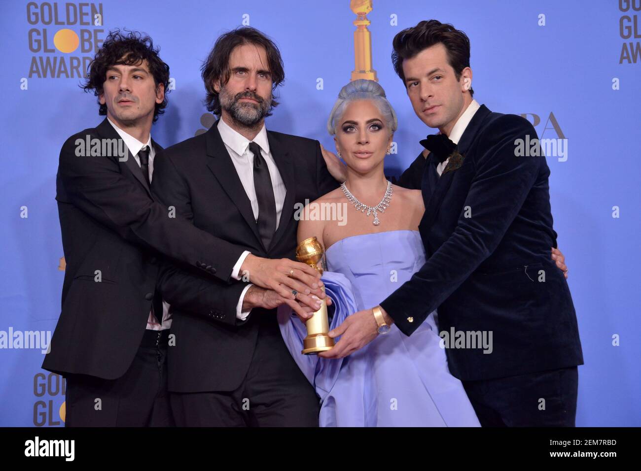 Lady Gaga with Anthony Rossomando, Andrew Wyatt and Mark Ronson at the ...
