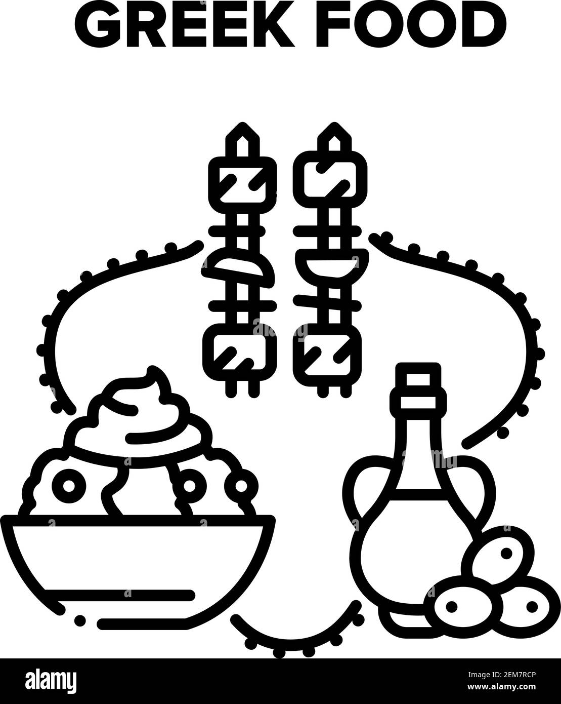 Greek Food Eat Vector Black Illustrations Stock Vector Image & Art - Alamy