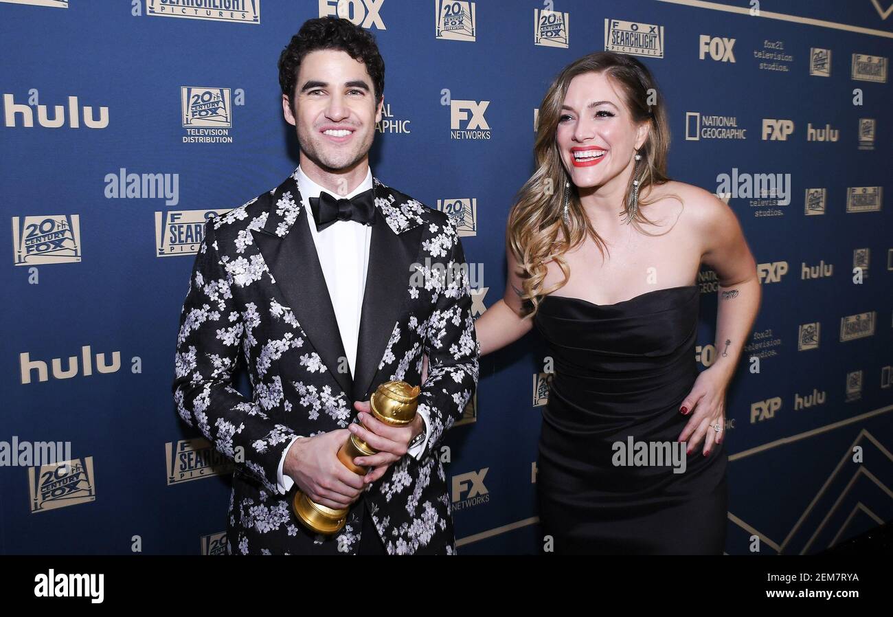 BEVERLY HILLS - JANUARY 6: Darren Criss and Mia Swier attend the 2019 ...