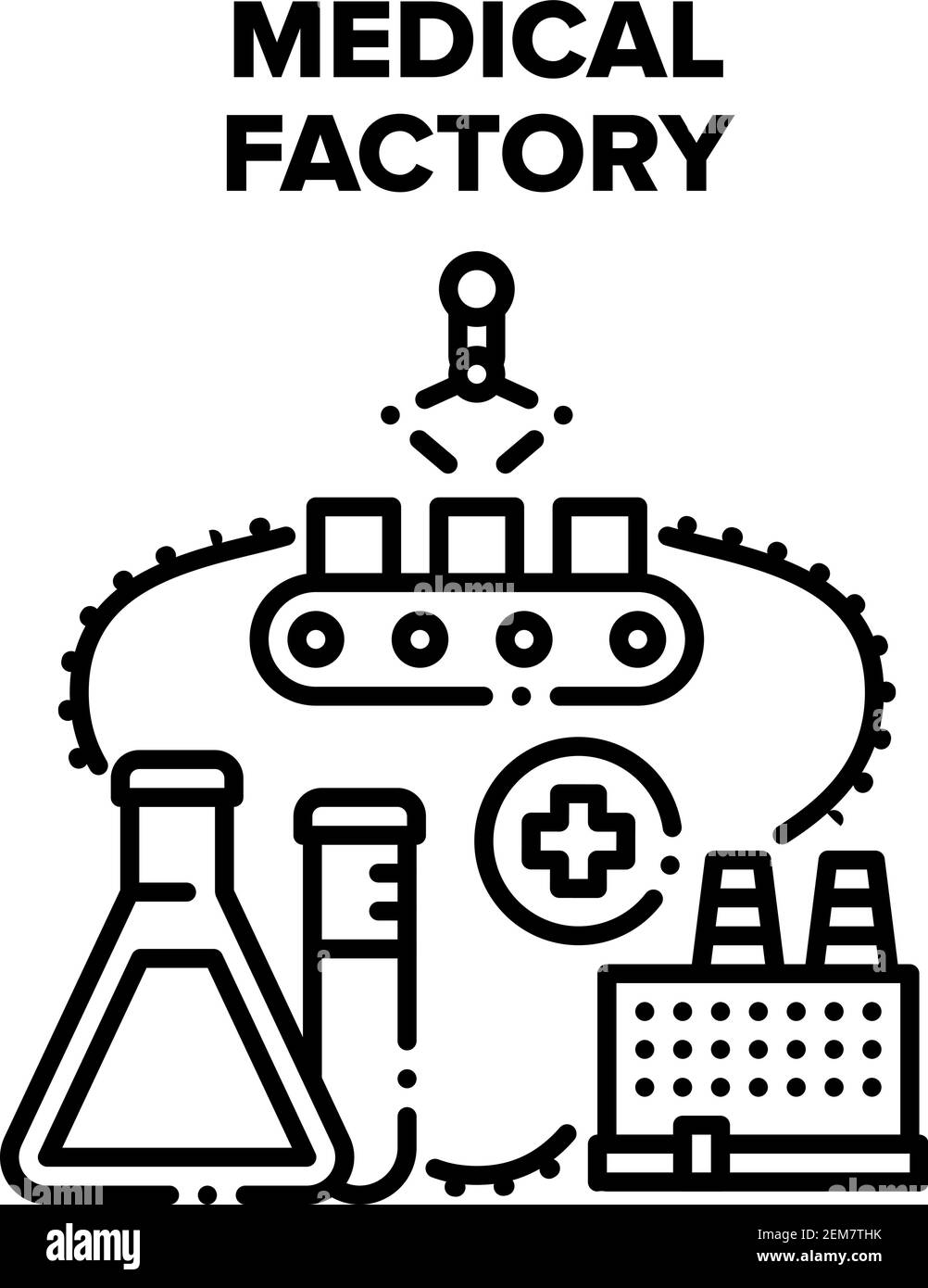 Medical Factory Vector Black Illustrations Stock Vector Image & Art - Alamy