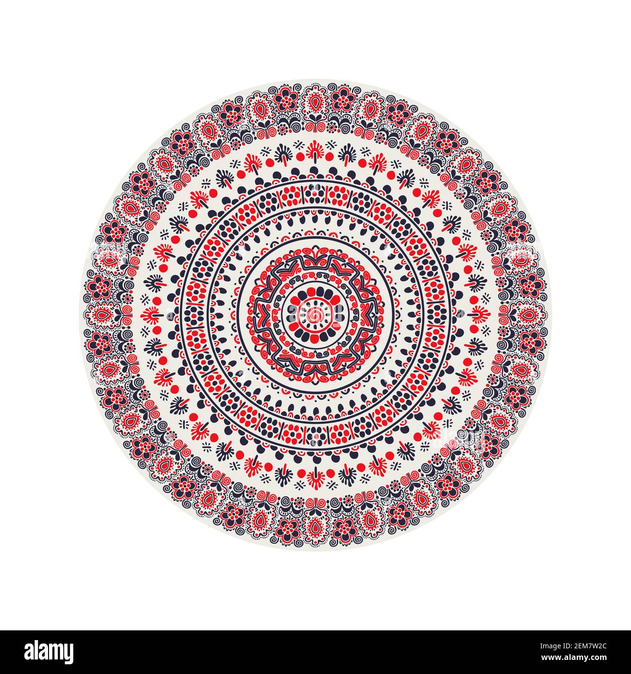 Traditional Hungarian round decorative element, isolated vector over ...