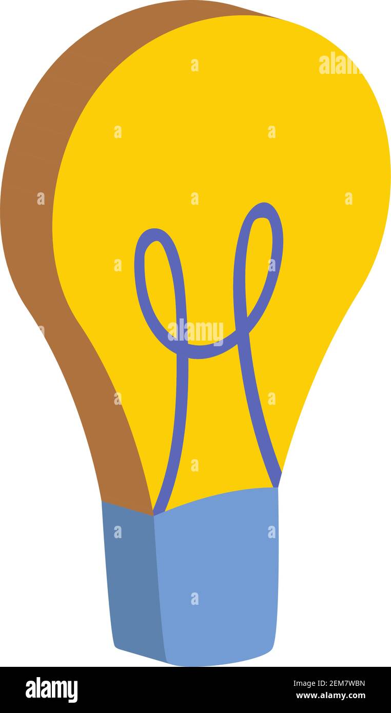 Isometric light bulb design, Energy power and technology theme Vector ...