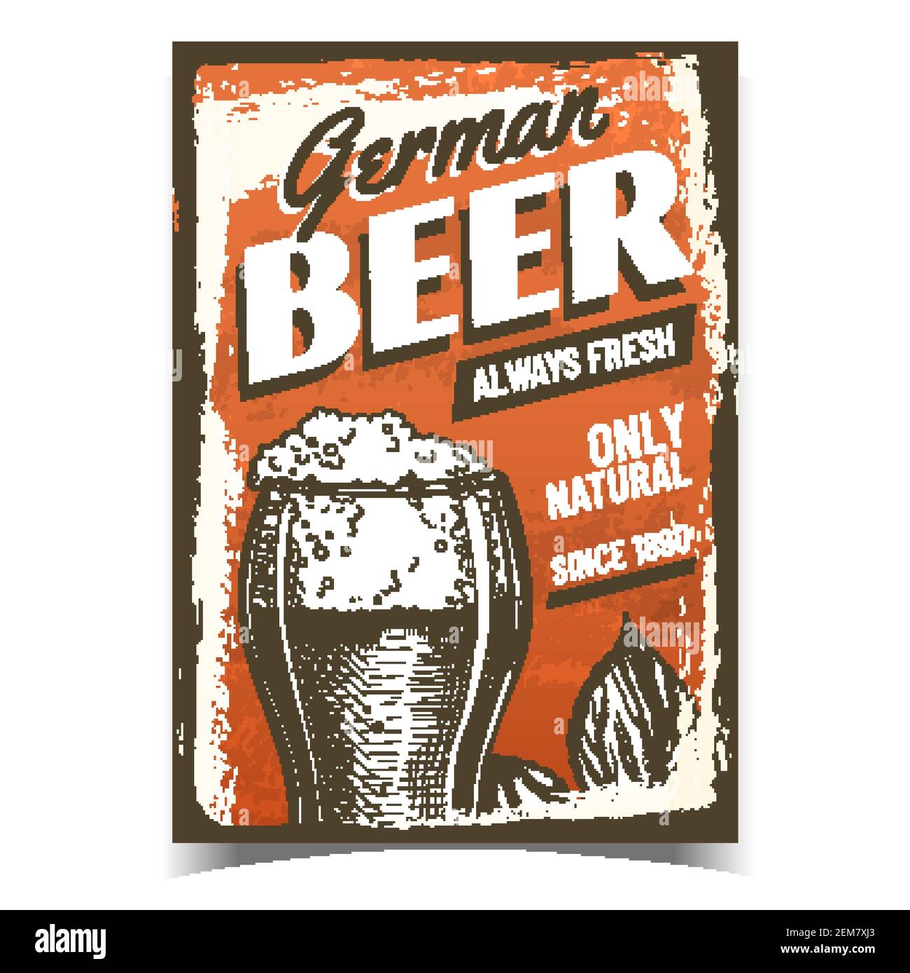 Beer German Alcohol Drink Advertise Banner Vector Stock Vector Image ...