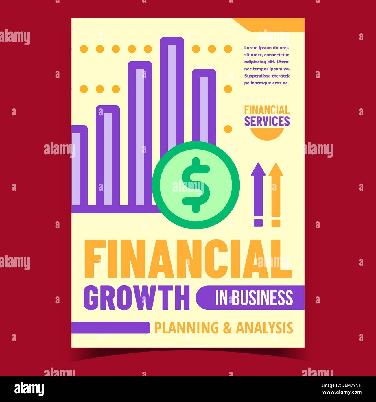 Financial Growth In Business Promo Poster Vector Stock Vector Image ...
