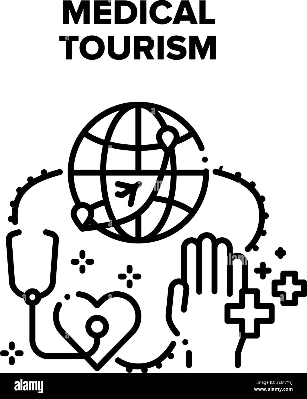 Medical Tourism Vector Black Illustrations Stock Vector Image & Art - Alamy