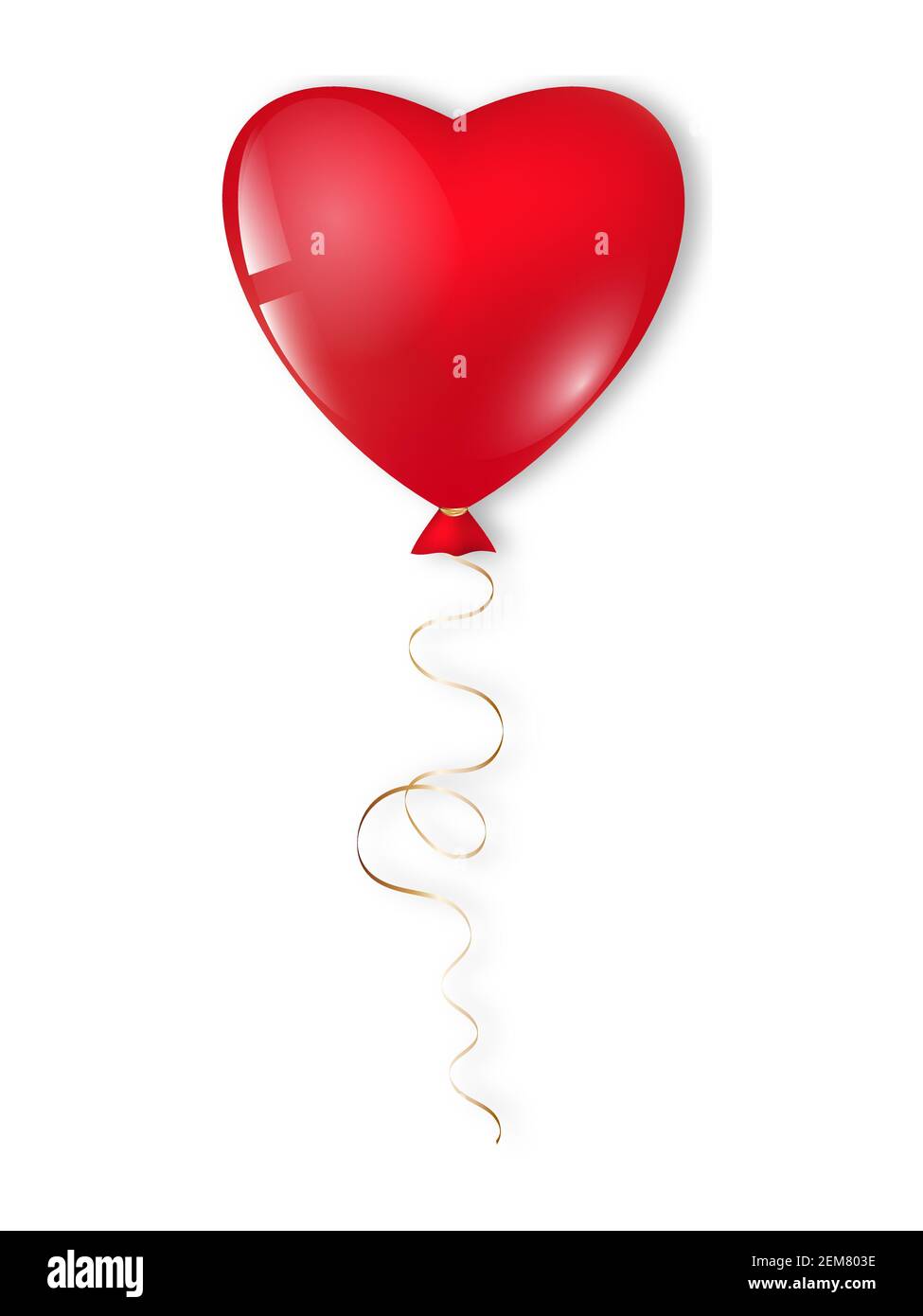 Red heart balloon isolated on white background. Vector decorative ...