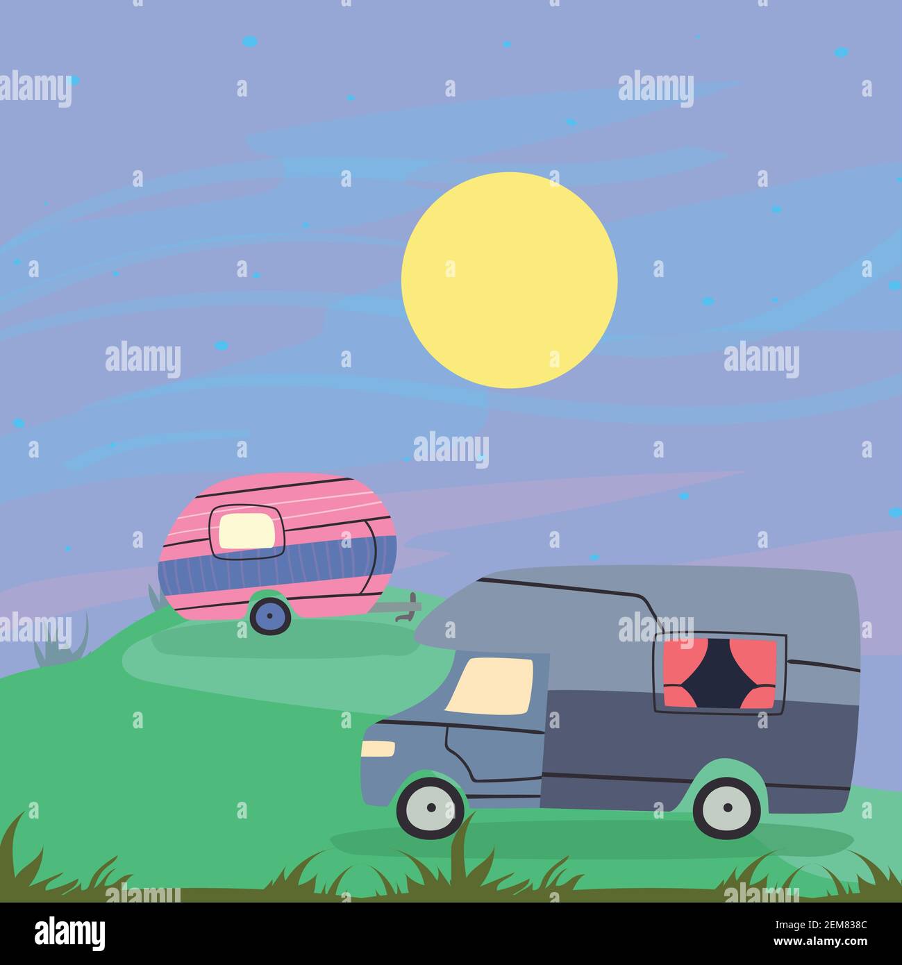 Camper night Stock Vector Images - Alamy