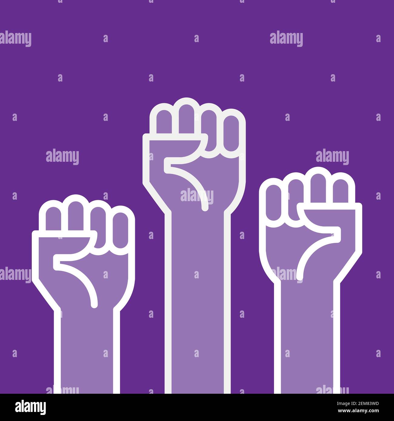 Fists hands up vector illustration. Concept of unity, revolution, fight ...
