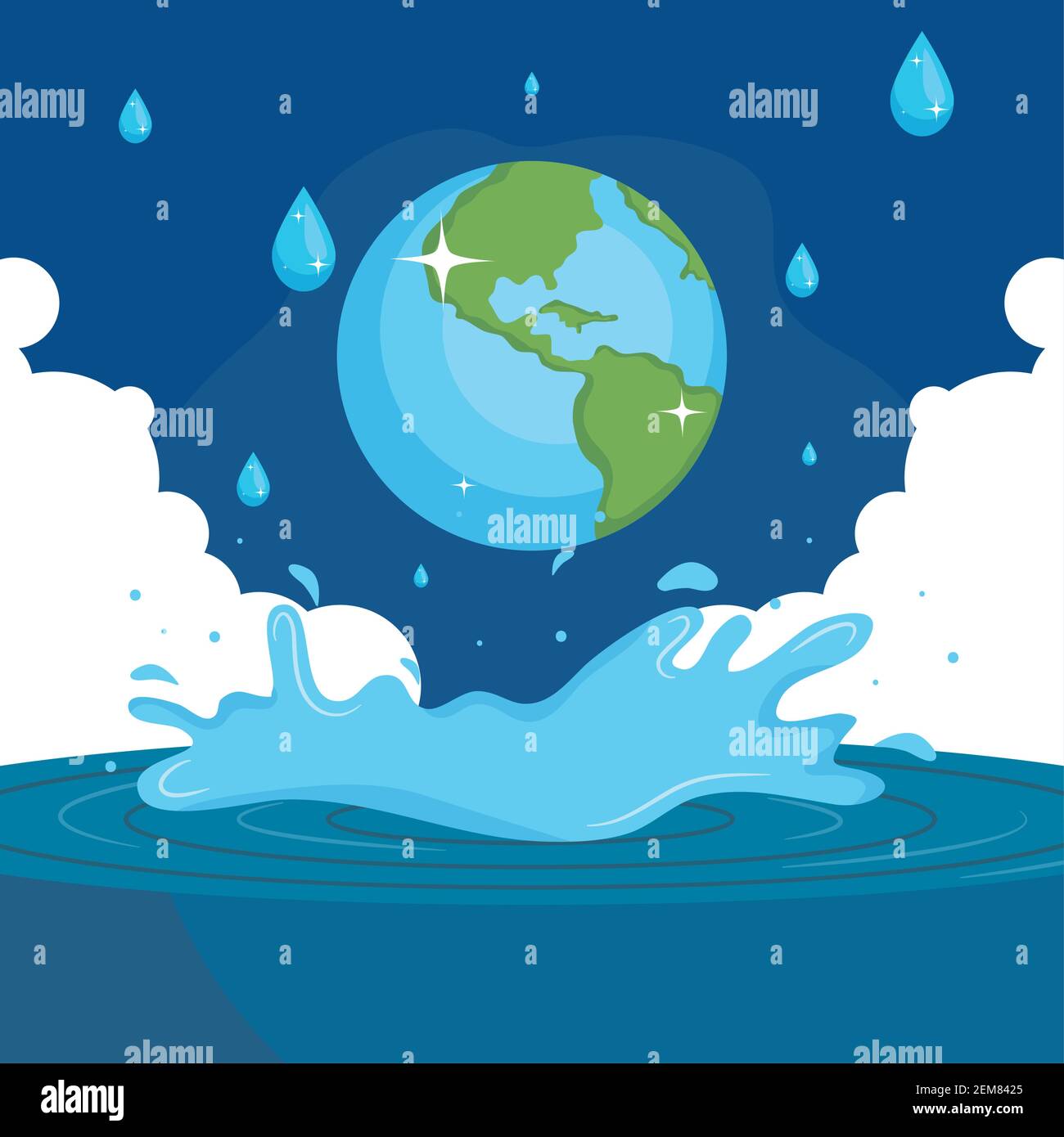 Water day with world over sea with splash design, Environment save ...